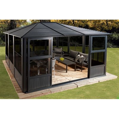 RÉFUGIO 11X11 RECTANGULAIRE TOIT ACIER GALVANISE GAZEBO